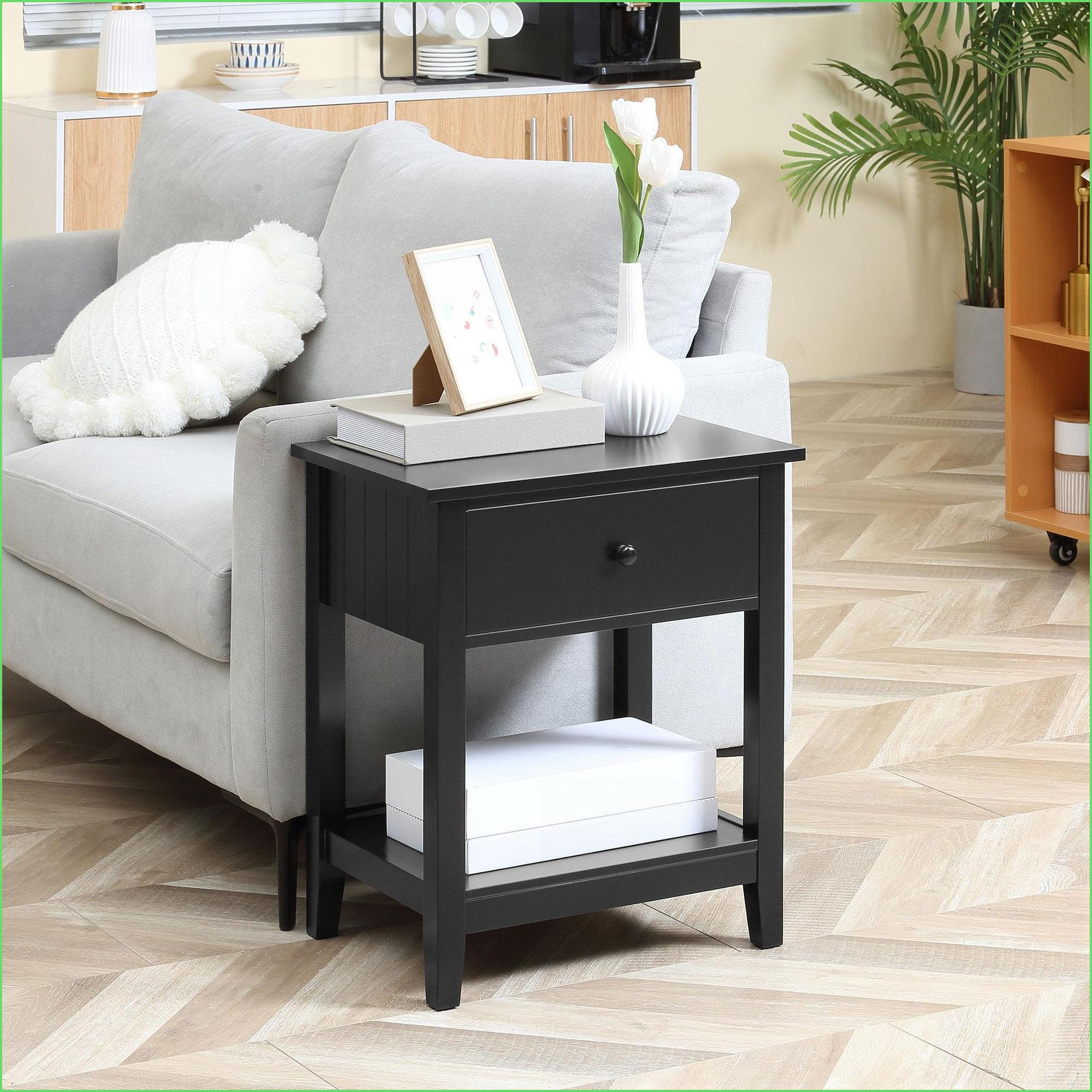 Latitude Run® Modern 2-Tier MDF Coffee Table with Drawer & Shelf, Space ...