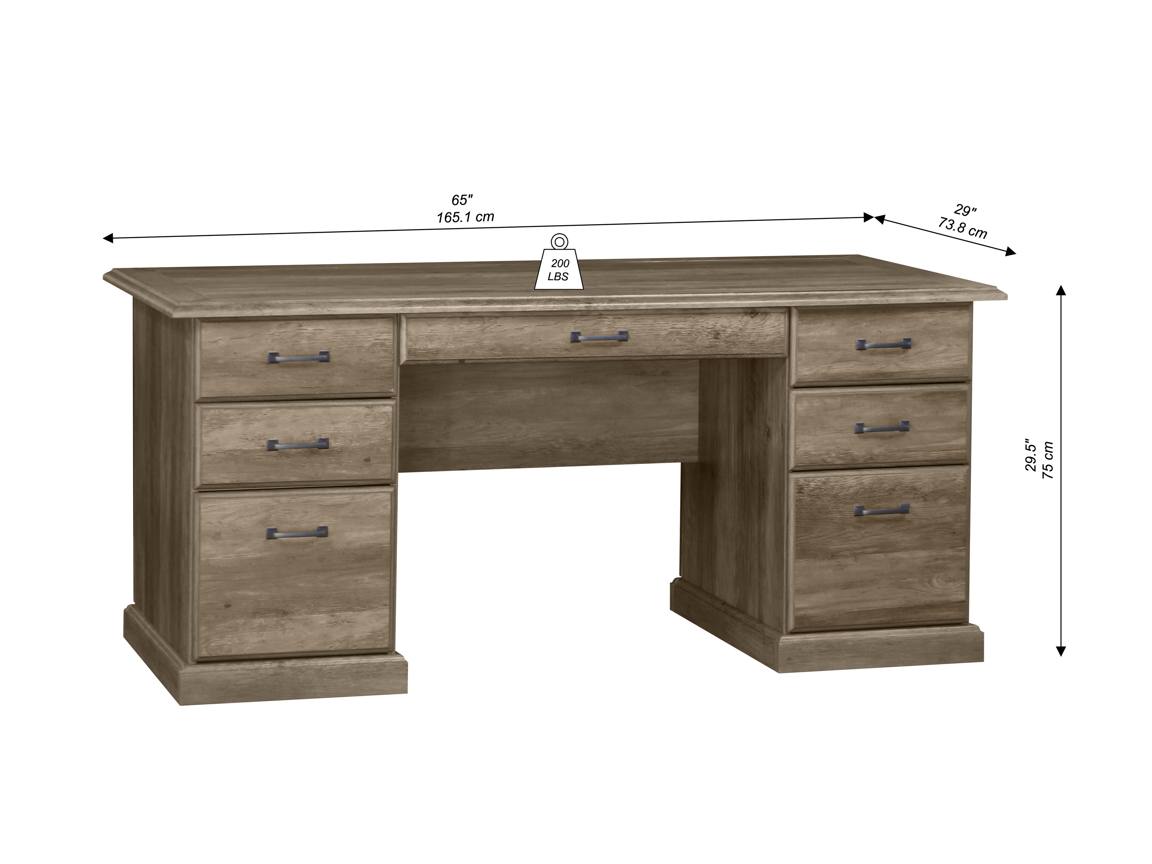 Laurel Foundry Modern Farmhouse® Summy Executive Desk & Reviews | Wayfair