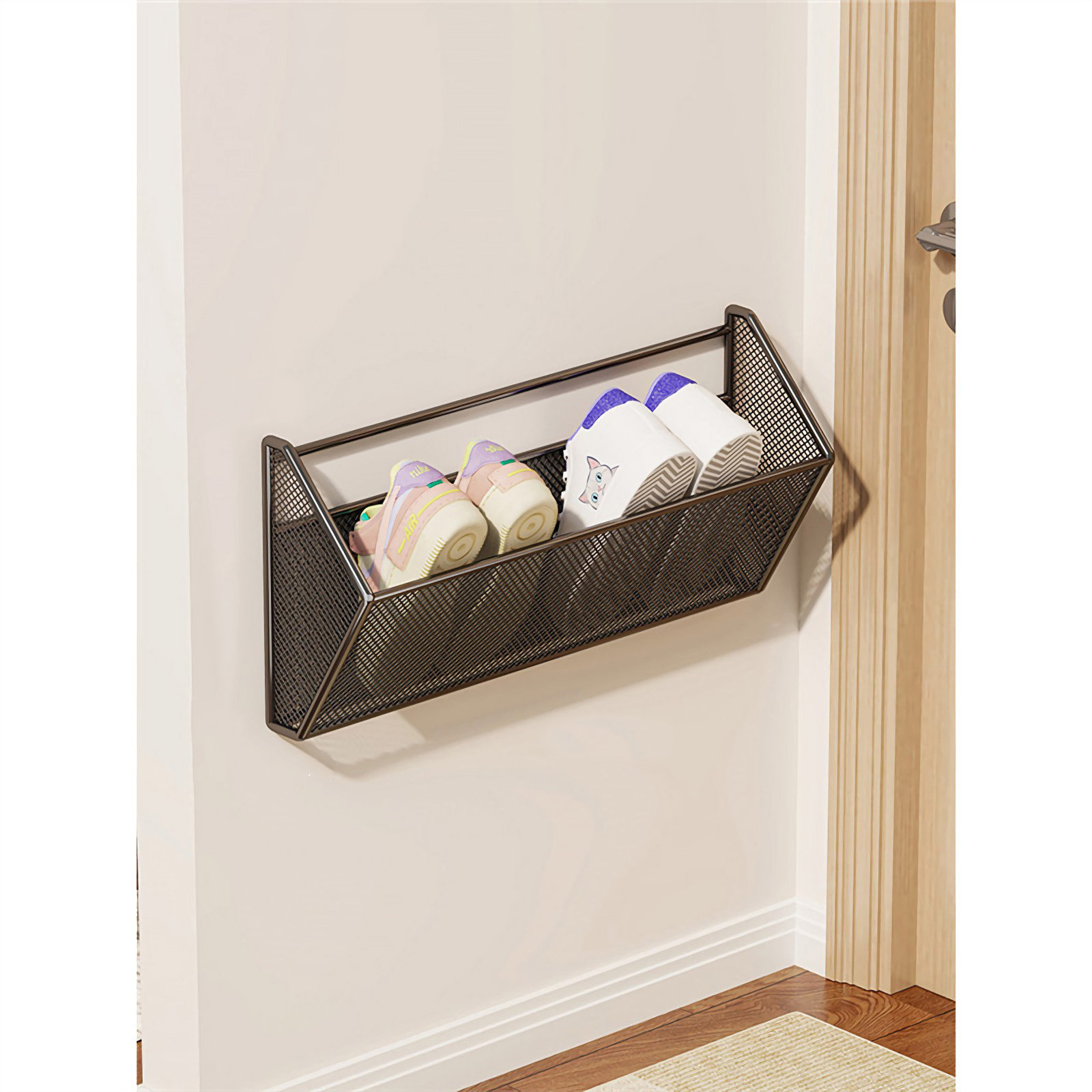 Rebrilliant Over-The-Door Wall-Mounted Shoe Rack - No-Drill Bathroom ...