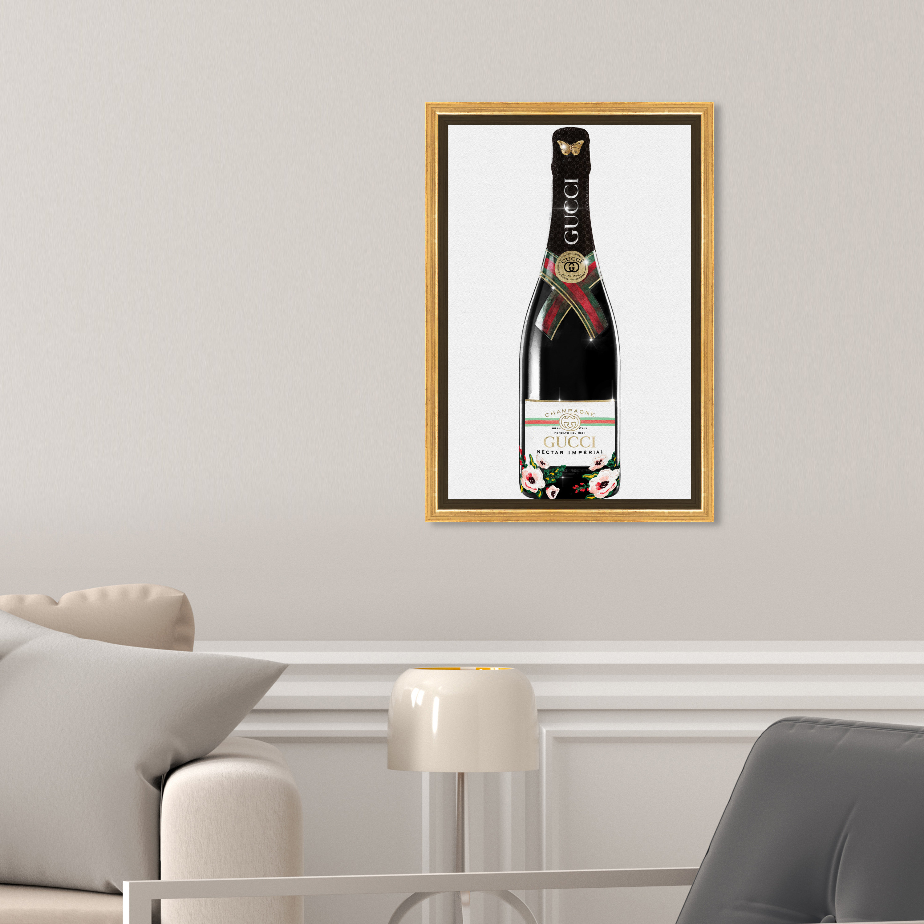 Oliver Gal Prints "Italian Mod Champagne", Glam Italian Bubbles Modern ...