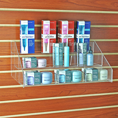 Azar Displays Three-Tier Shelf Step Display for Pegboard and Slat wall ...