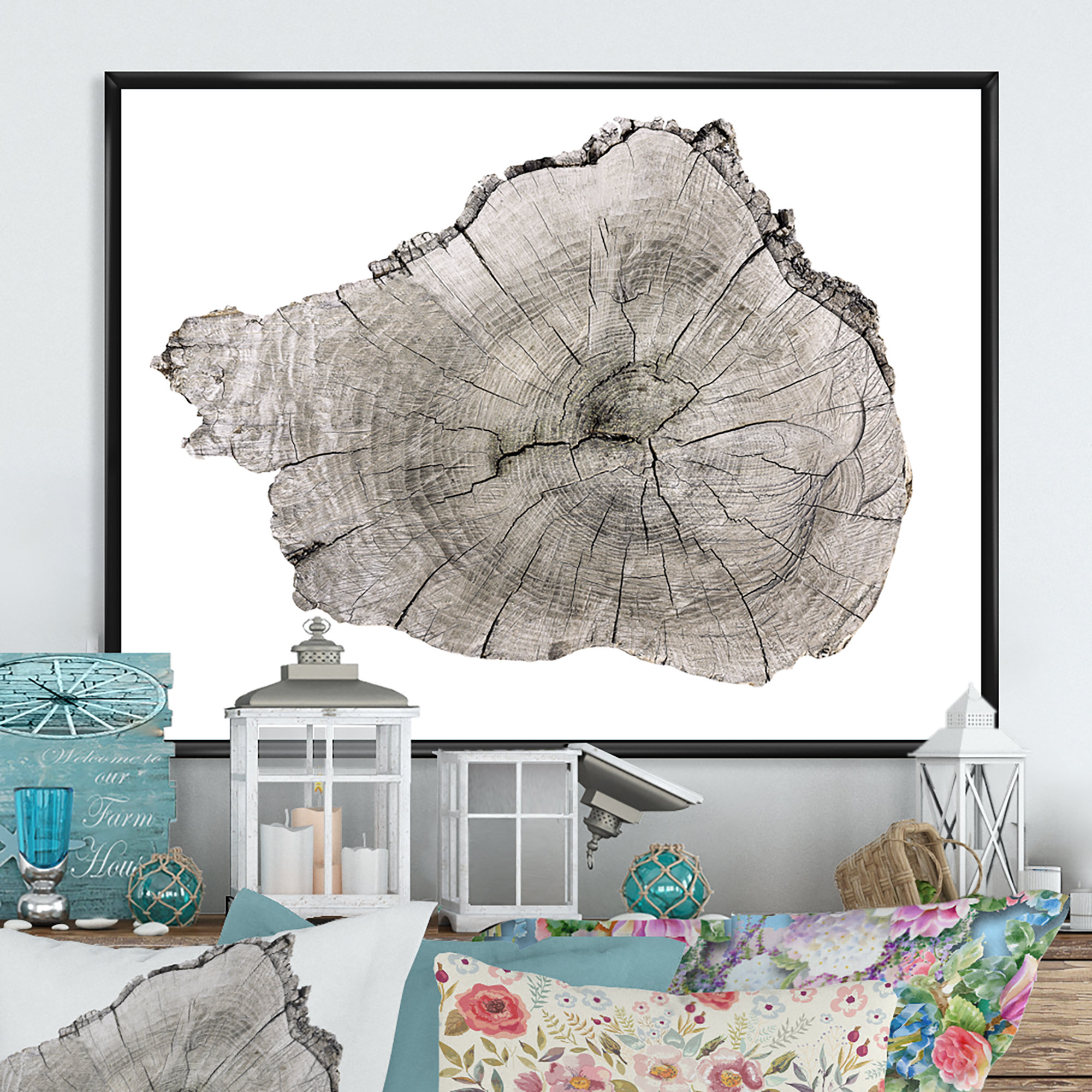 Millwood Pines Cross Section Of Tree Trunk - Print on Canvas | Wayfair