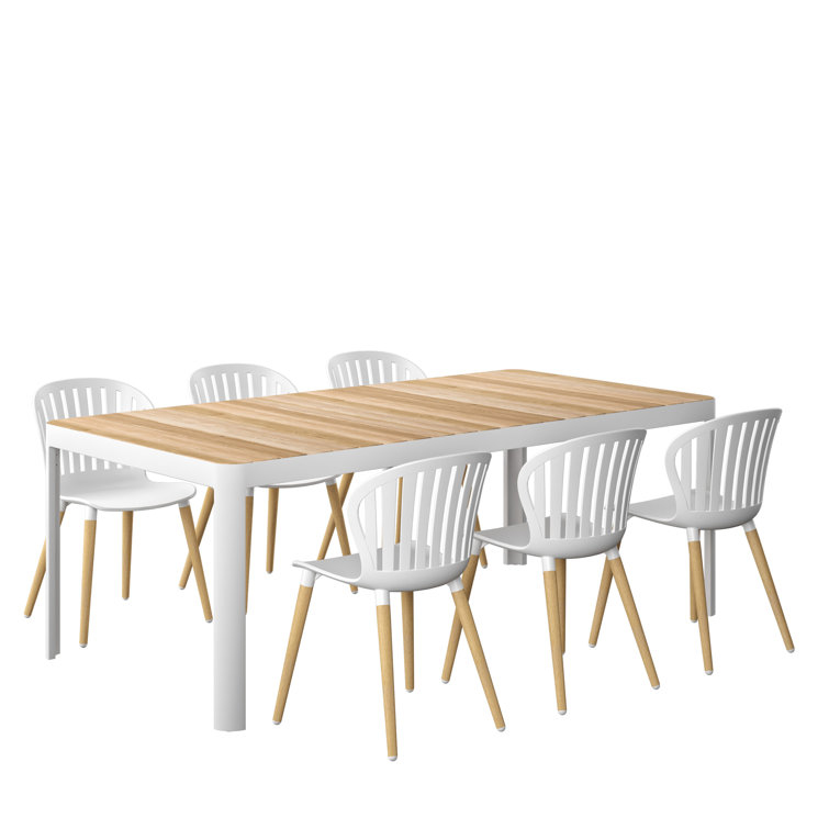 Lujane 7pc FSC Certified Outdoor Patio Dining Set & Reviews | AllModern