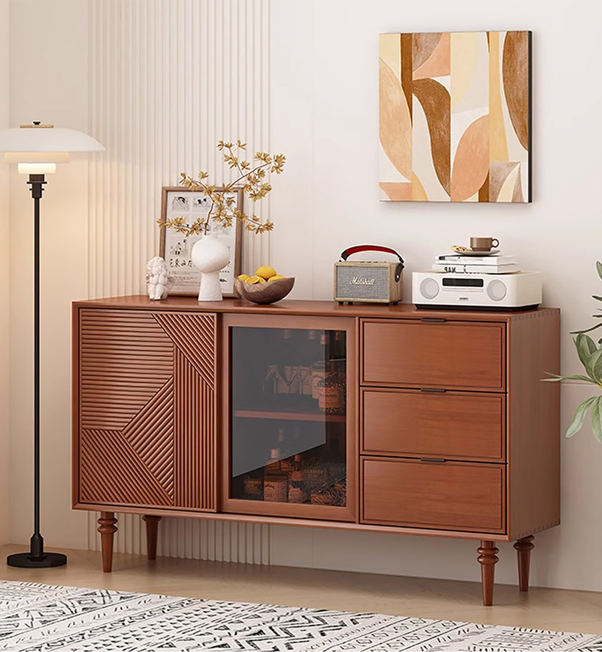 EliteFurnishings Simple Light Luxury Multi-Functional Feature Cabinet ...