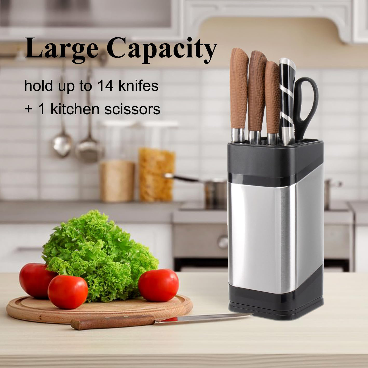 ACTIVE DOOR & WINDOW Kitchen Knife Holder, Stainless Steel Universal ...