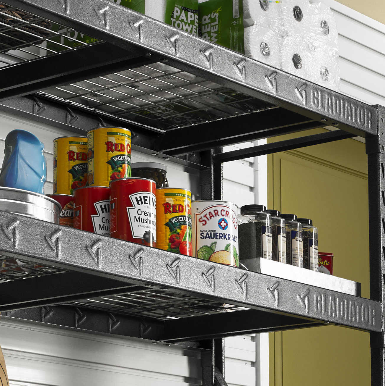 Gladiator 77" Wide Heavy Duty Rack With Four 24" Deep Shelves & Reviews ...