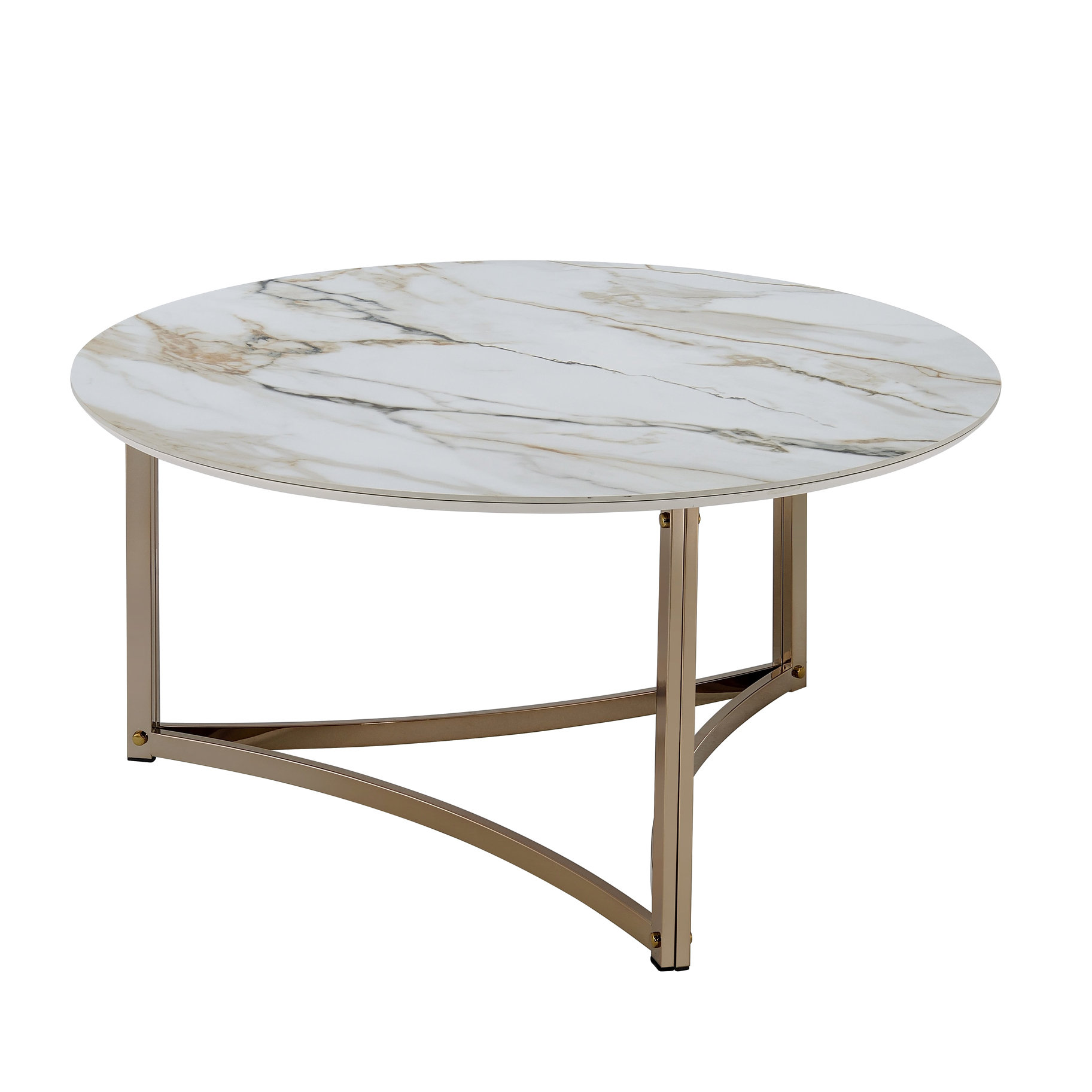 Ivy Bronx Sintered Stone Top Coffee Table With Elegant Champagne Appeal ...