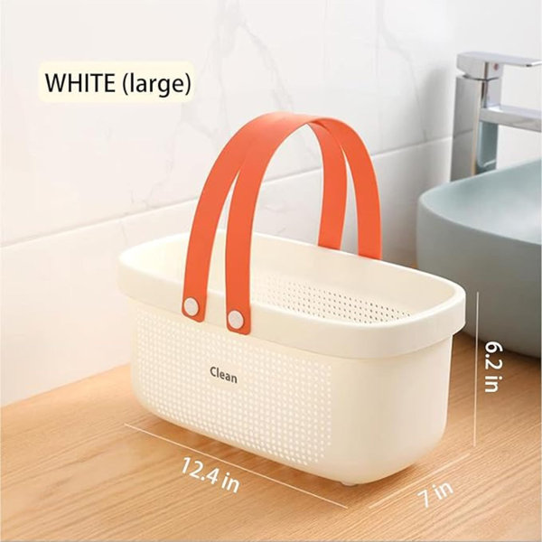 Ebern Designs Plastic Storage Basket With Handle Portable Shower Caddy ...