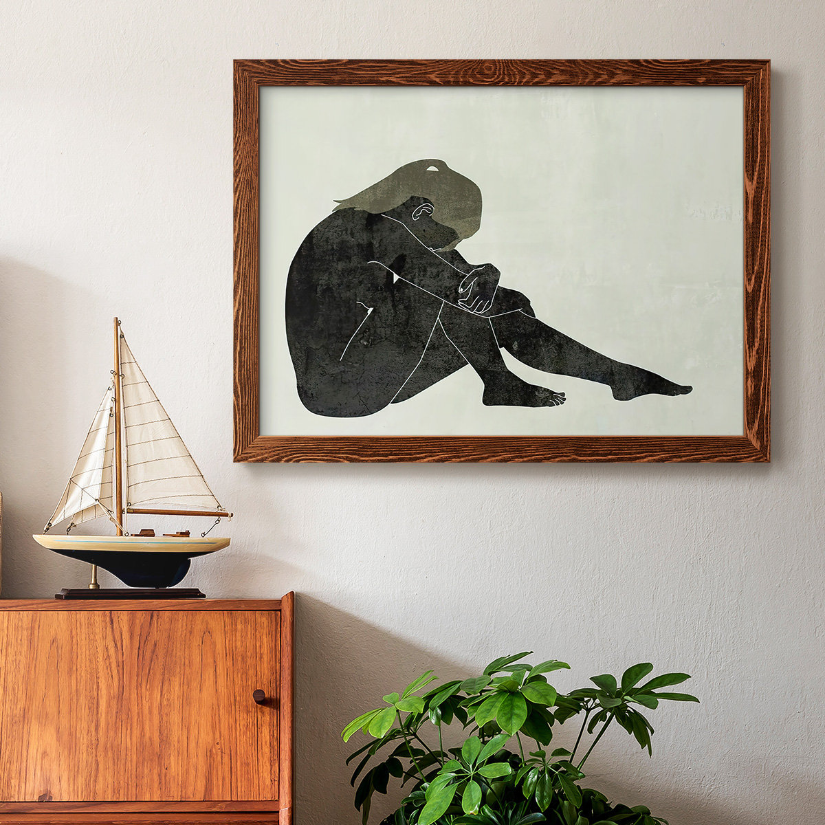 Winston Porter Folded Figure II Framed On Canvas Print | Wayfair