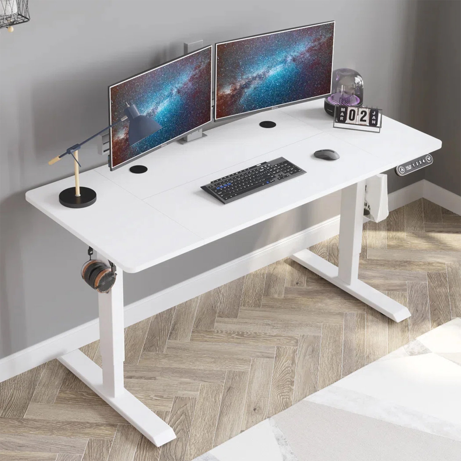 Inbox Zero Fanchon Electric Height Adjustable Standing Desk & Reviews ...