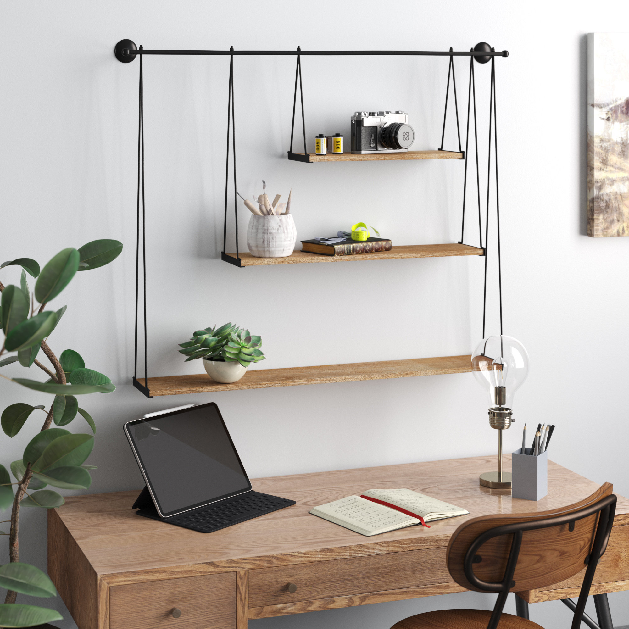 Steelside™ Anton 3 Piece Rectangle Tiered Shelf & Reviews | Wayfair