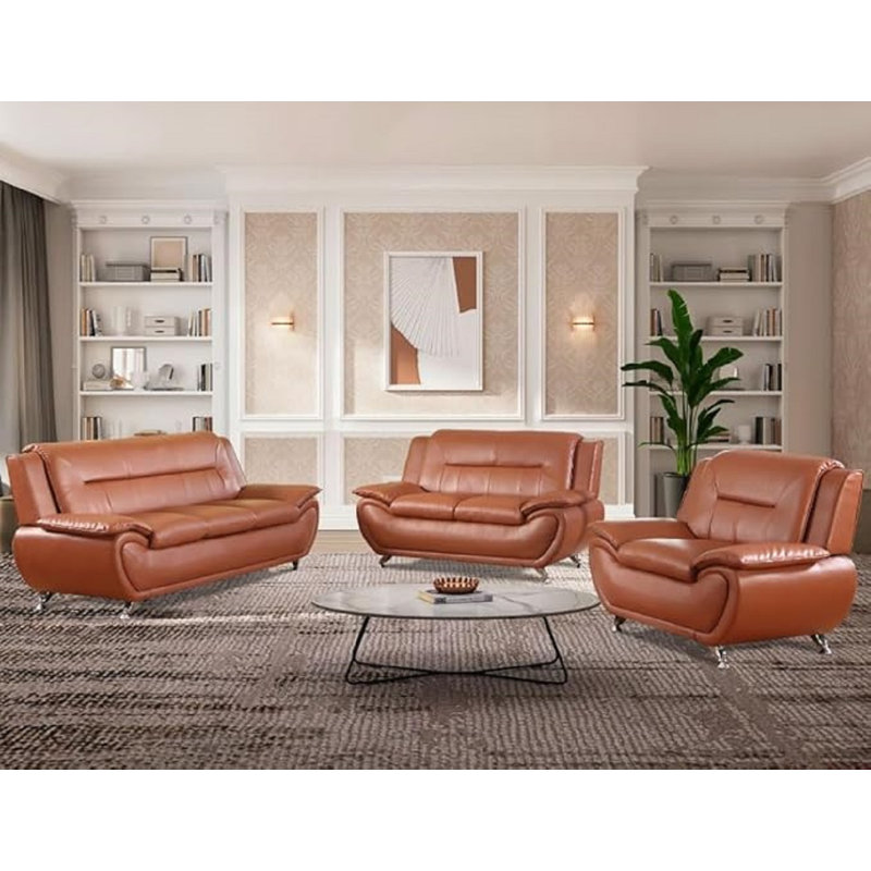Interesting Faux Leather Living Room Set Photos