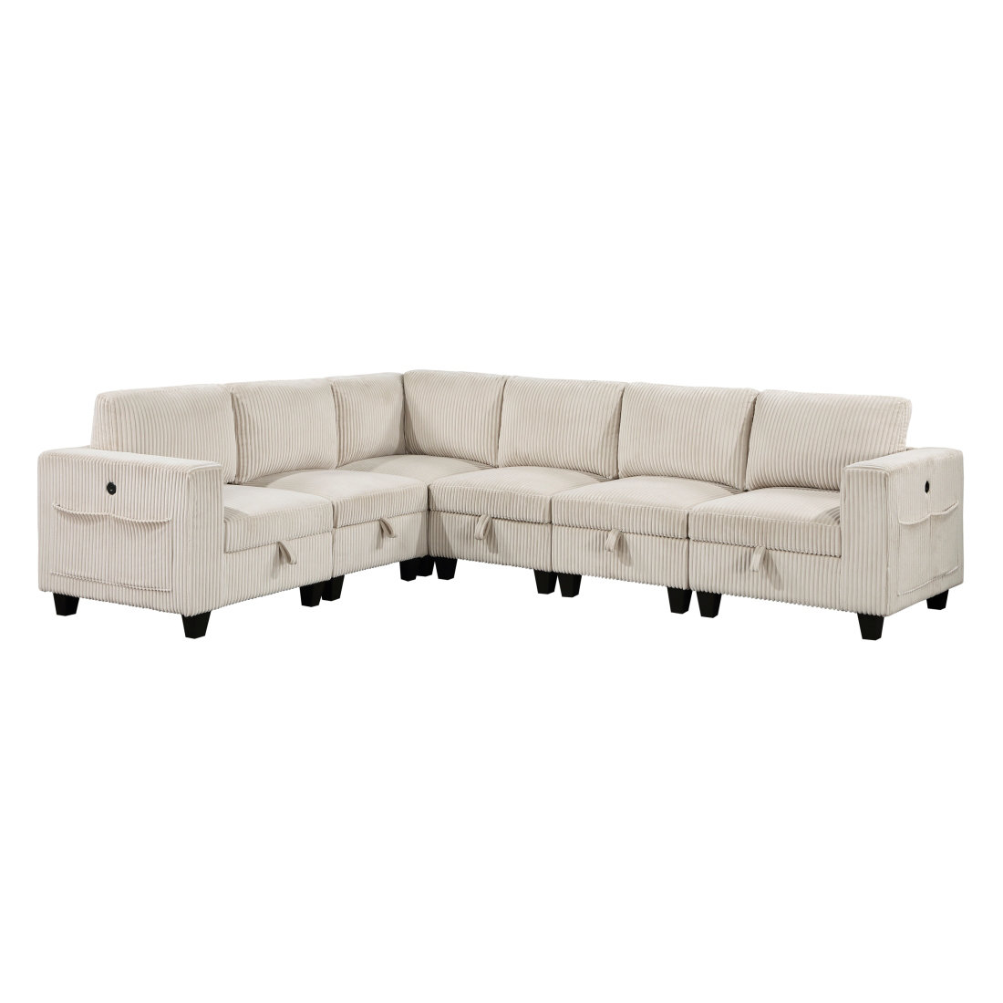 Latitude Run® 6-Piece Modular Sectional With Storage Seats | Wayfair