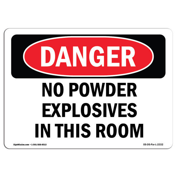 SignMission No Powder Explosives in This Room Sign - Wayfair Canada
