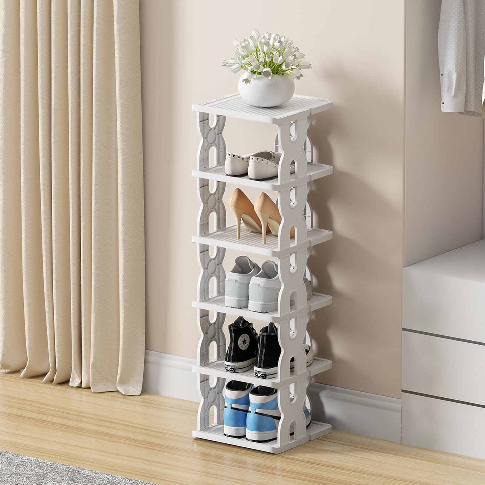 Latitude Run® 6 Pair Stackable Shoe Rack | Wayfair