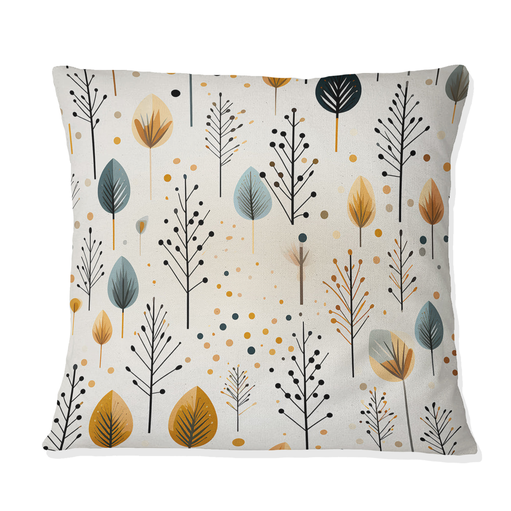 Design Art Minimalism Beige Ferns Pattern IV - Floral Printed Throw ...