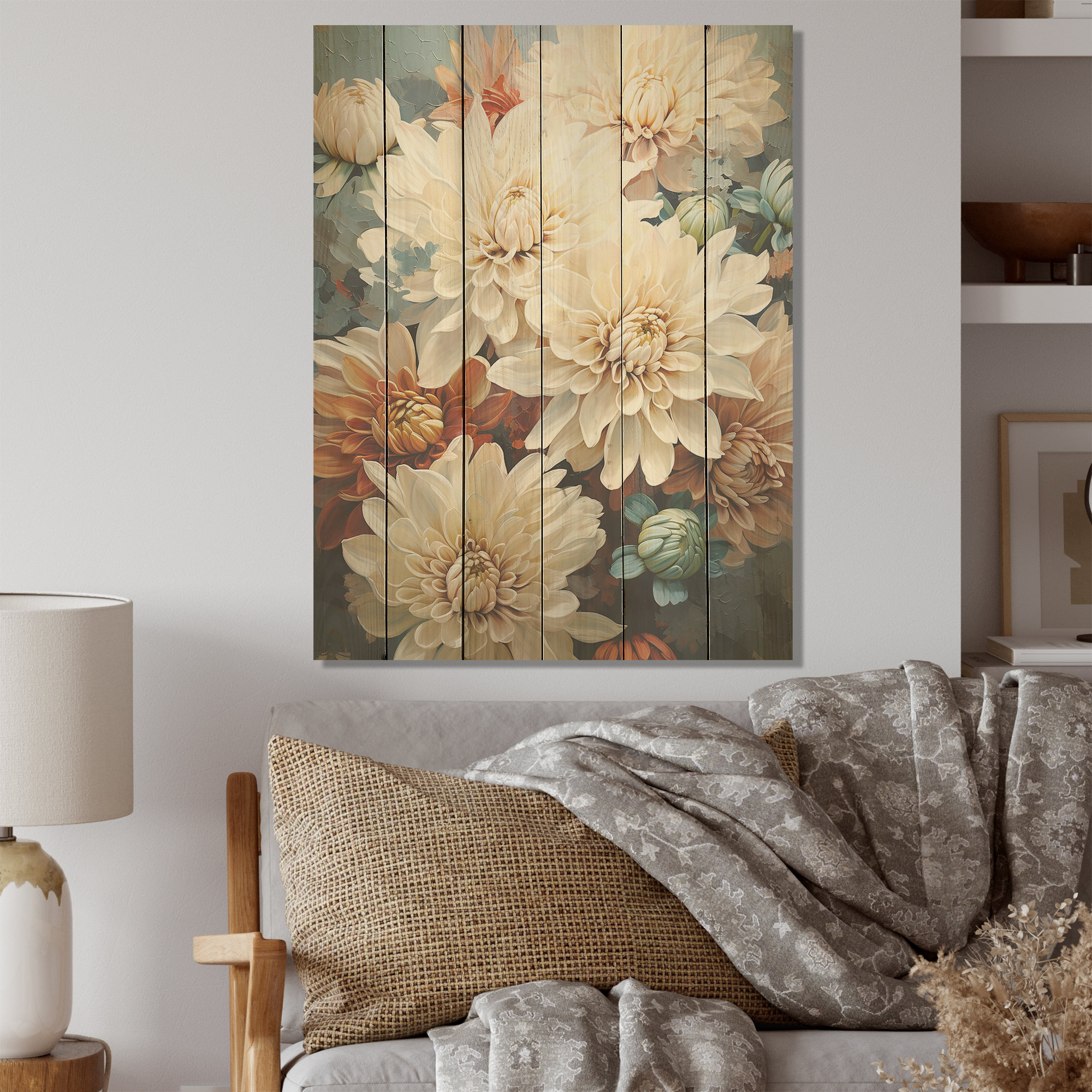 Ophelia & Co. Minimalism Blooming Mums Painting - Mums Wood Art On ...