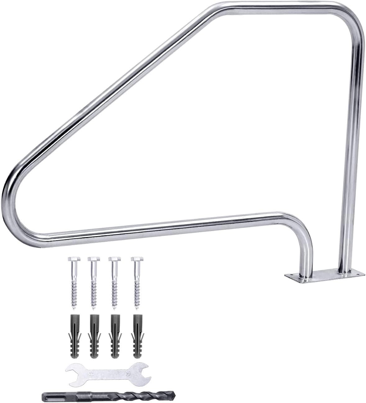Yesurprise Pool Handrail, 49.5x34 Inch 304 Stainless Steel with Non ...