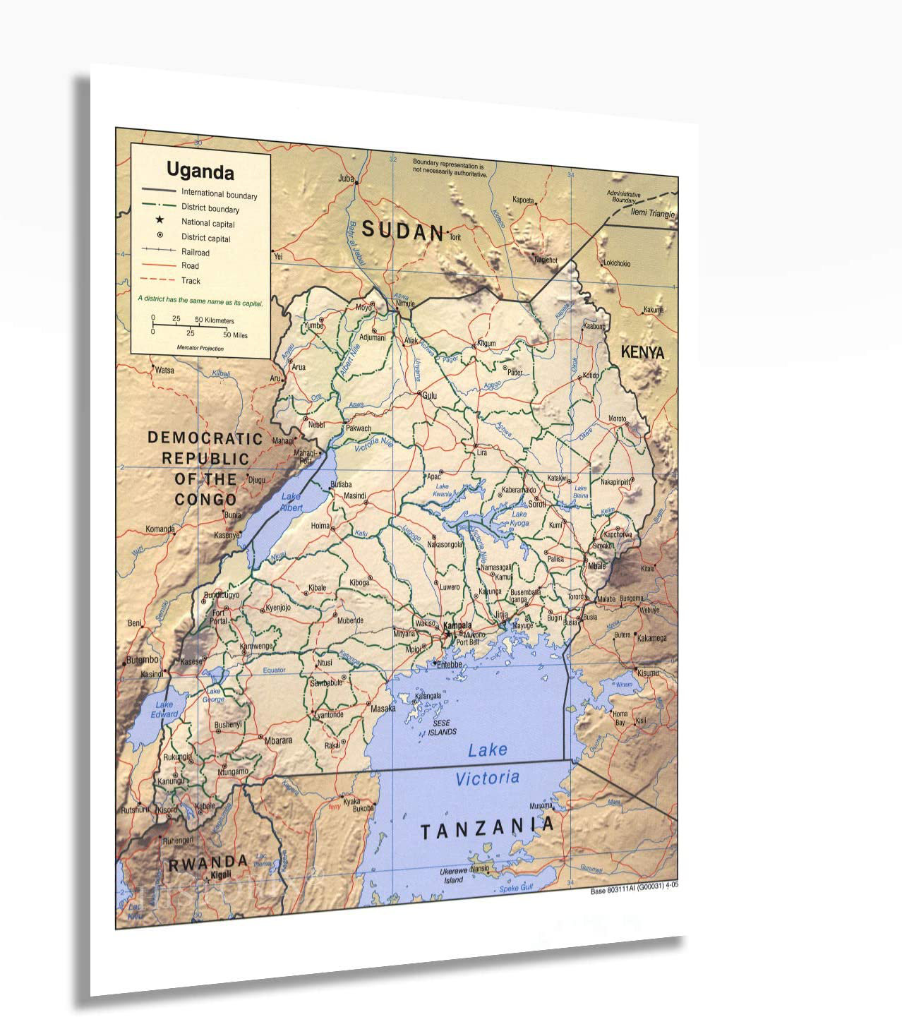 HISTORIC PRINTS HISTORIX 2005 Uganda Map Poster - 24X30 Inch Map Of ...