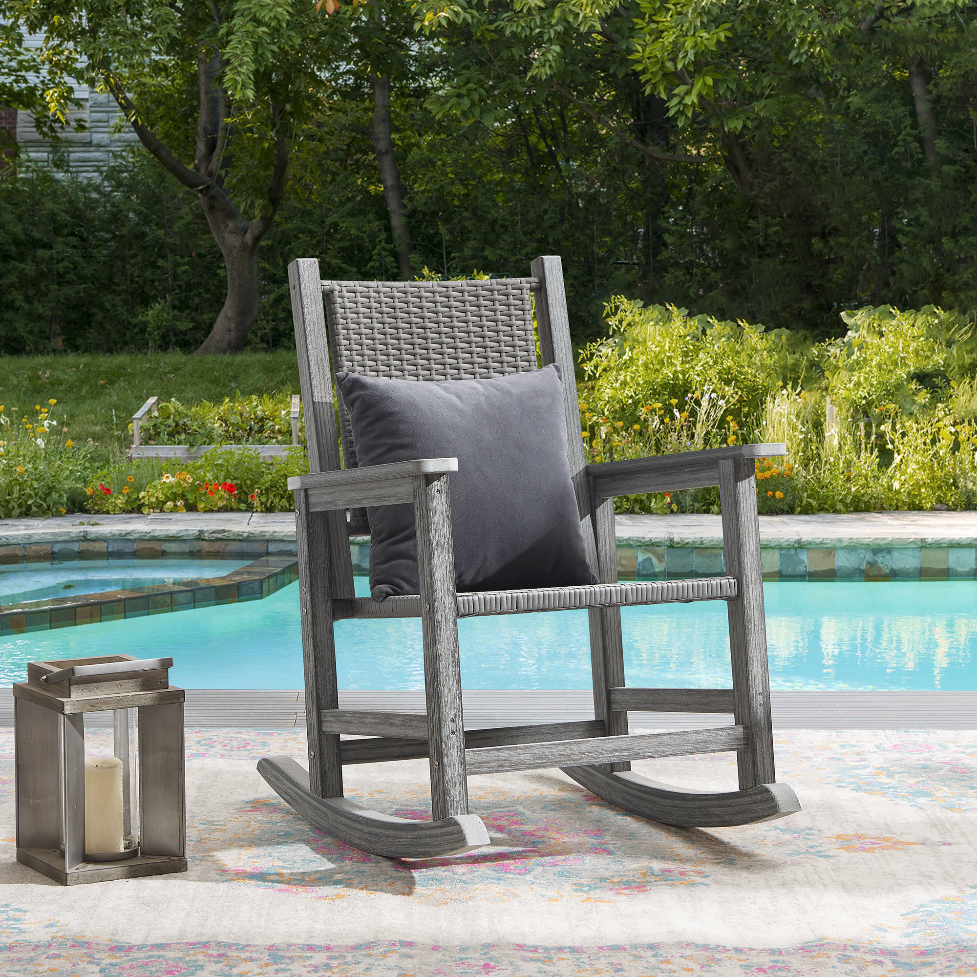 George Oliver Howlend Outdoor Rocking Chair "& Reviews" | Wayfair
