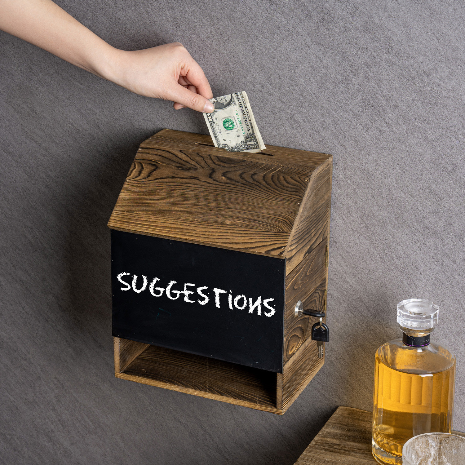 MyGift Locking Solid Wood Suggestion Mail Box - Wayfair Canada