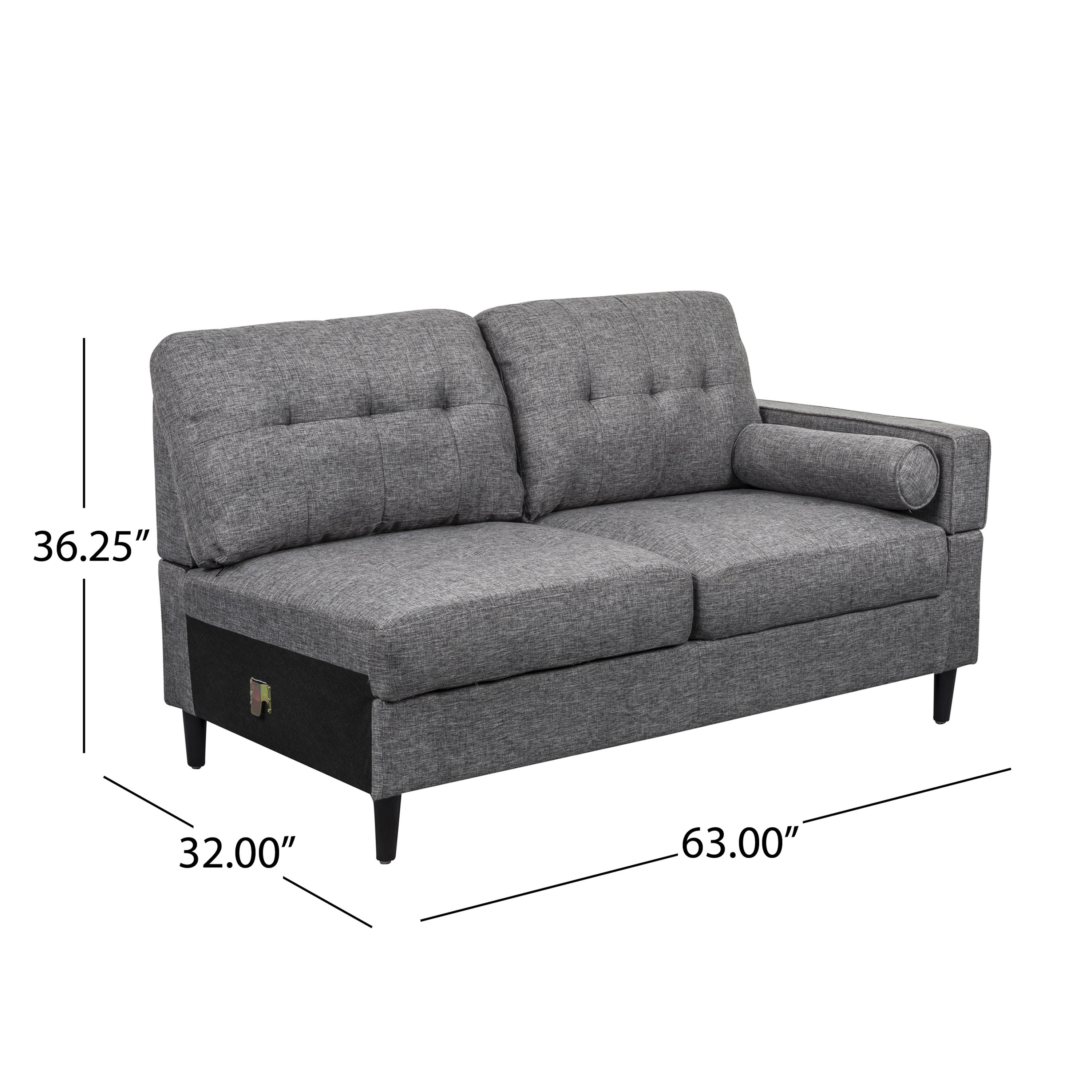 Latitude Run® Stanley L-Shaped Button Waffle Tufting Sectional ...