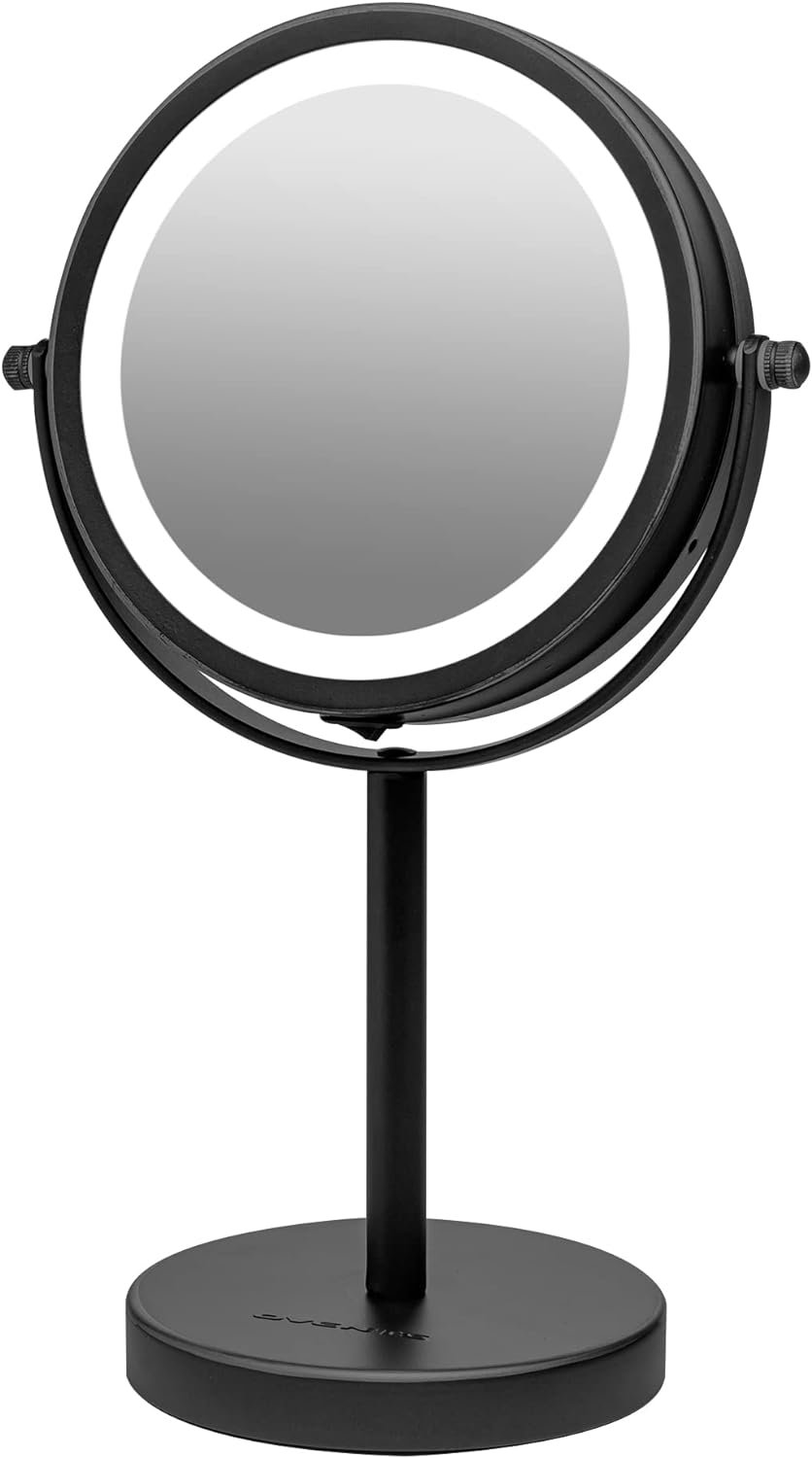 Ovente Lighted Tabletop Makeup Mirror Battery Powered w 1X/ 7X ...