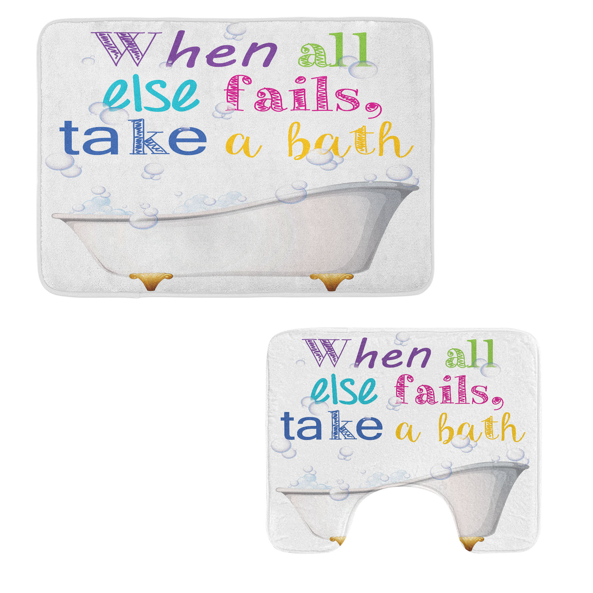 East Urban Home Tennis Bathroom Rug Set 2 Pieces Rectangle & Contour ...