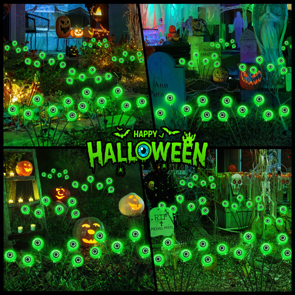 The Holiday Aisle® Halloween Decorations Outdoor Solar Eyeball Lights ...
