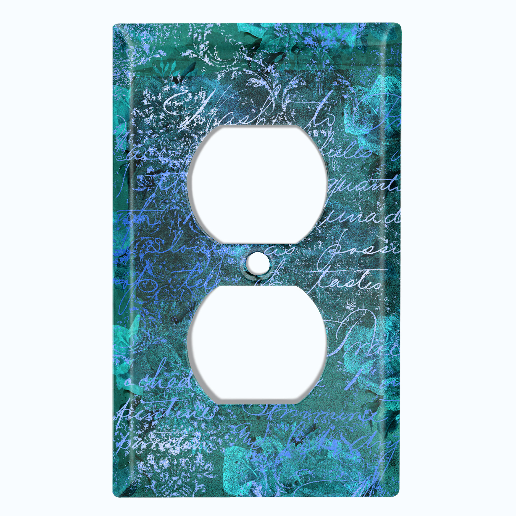 WorldAcc Letter Writing 1-Gang Duplex Outlet Wall Plate | Wayfair