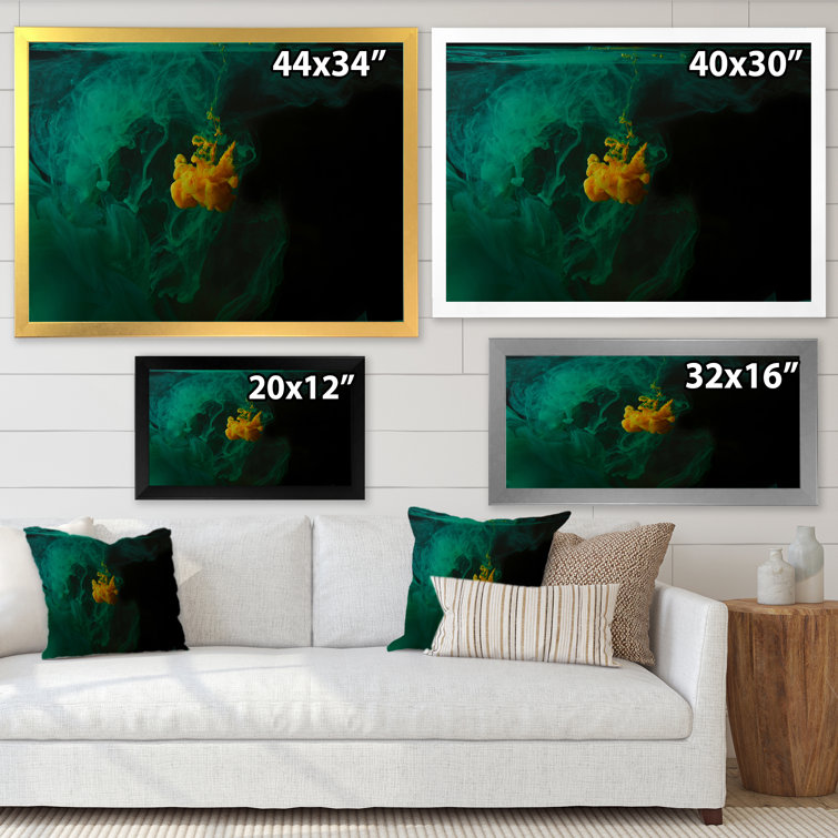 Wrought Studio Black And Green Mixed Liquid Art - Modern Canvas Wall ...