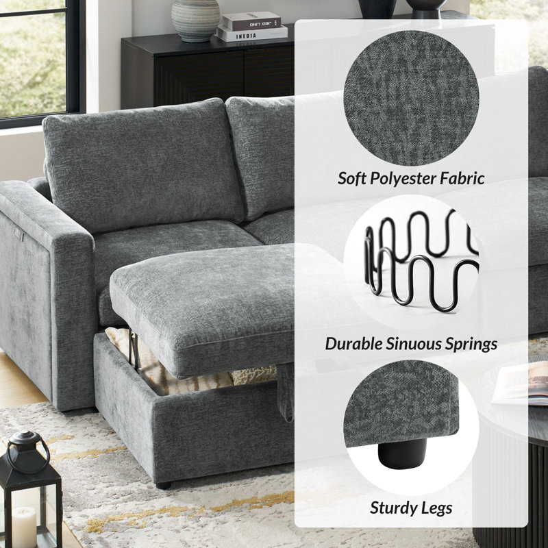 Ebern Designs Doulyn 6 Piece Storage Modular Sectional Sofa With Multi ...