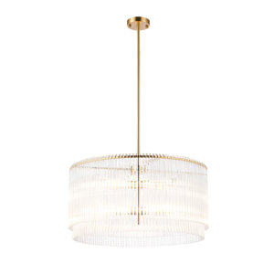 Mercer41 6-light Modern Round Brass Bleecker Chandelier 2-tier Clear ...