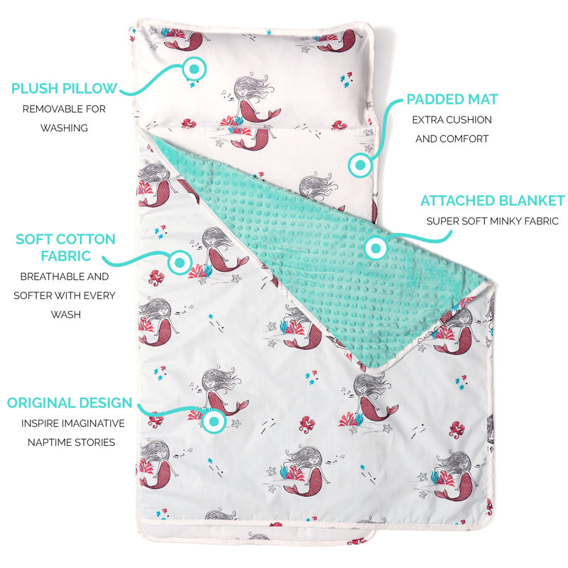 Jumpoff Jo 43" Toddler Nap Mat - Mermaids | Wayfair