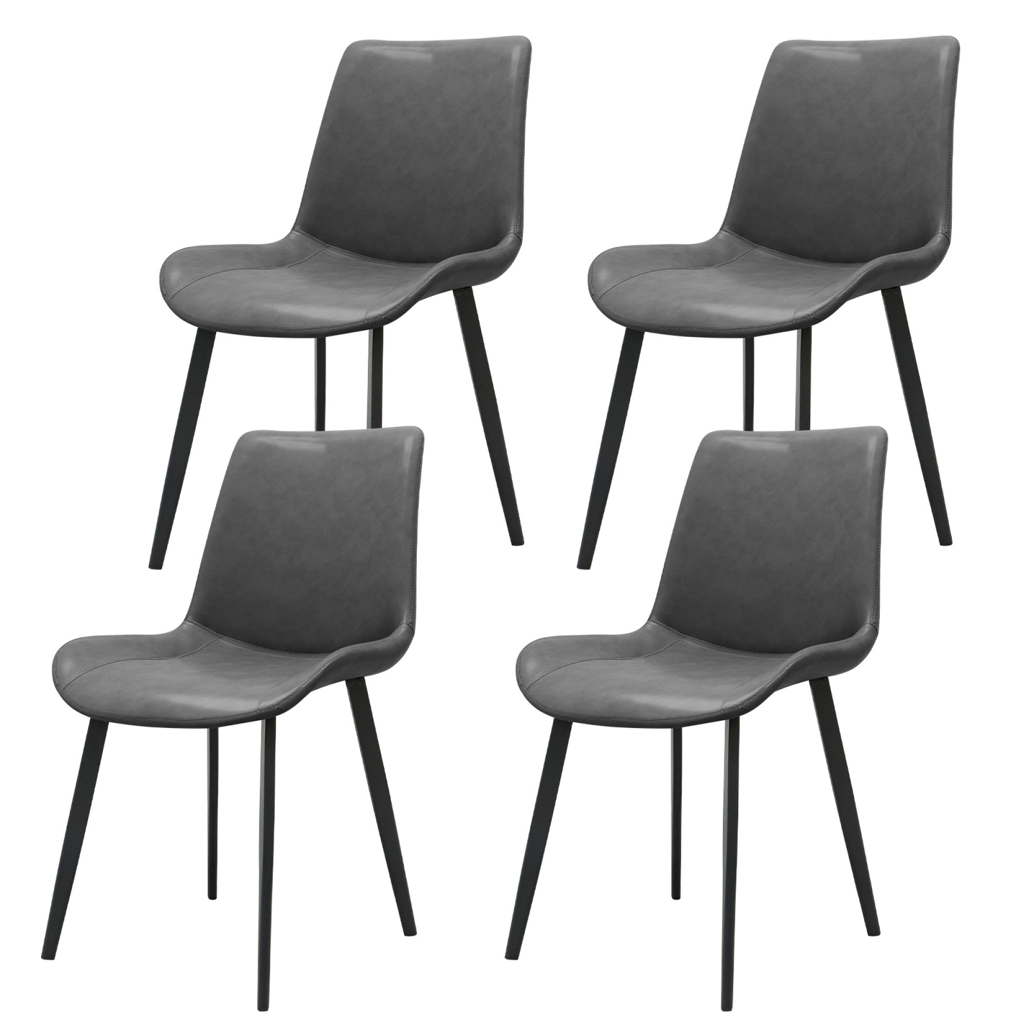Latitude Run® Comfortable Grey Dining Chairs, Metal Frame, Modern Style ...