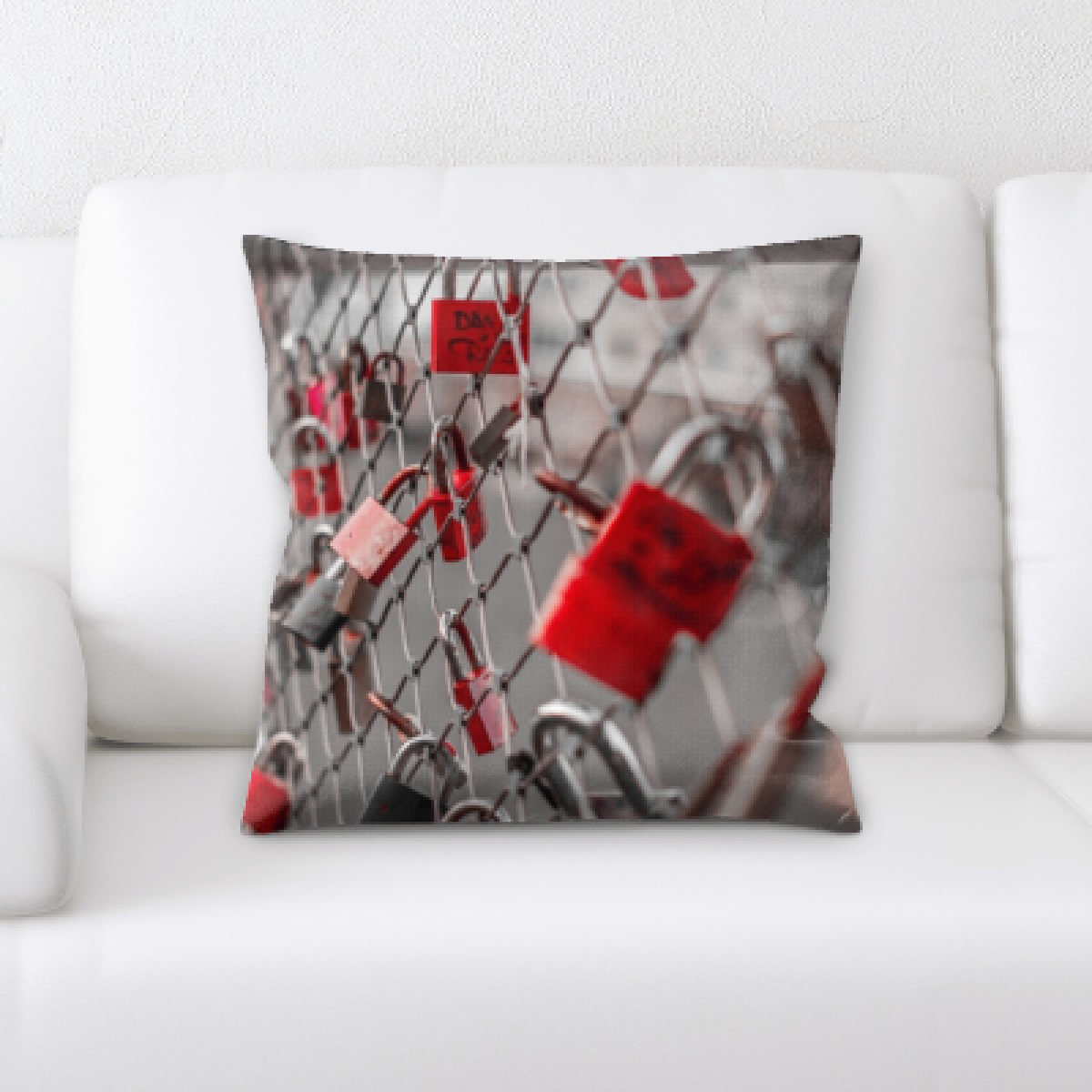 Rug Tycoon Love Locks on a Fence Throw Pillow | Wayfair