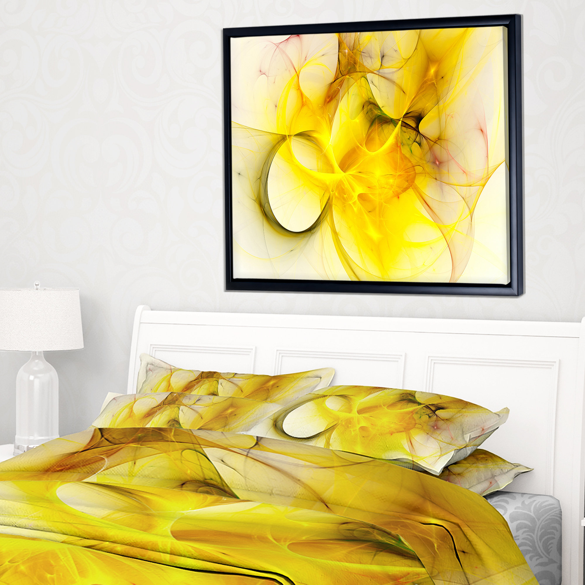 Bless international 'Light Yellow Nebula Star' Framed Graphic Art Print ...