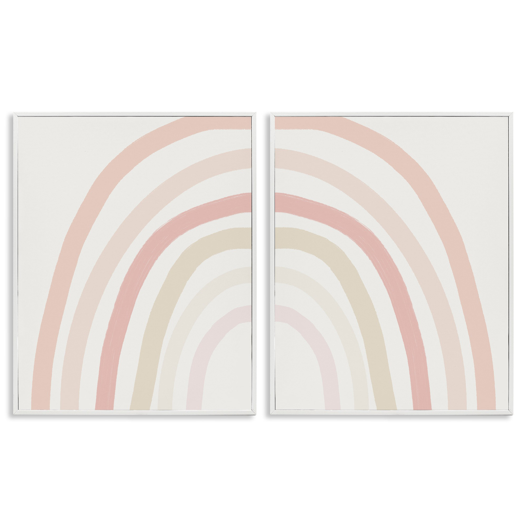 Stupell Industries Children's Soft Pastel Rainbow Shape Pink Beige ...