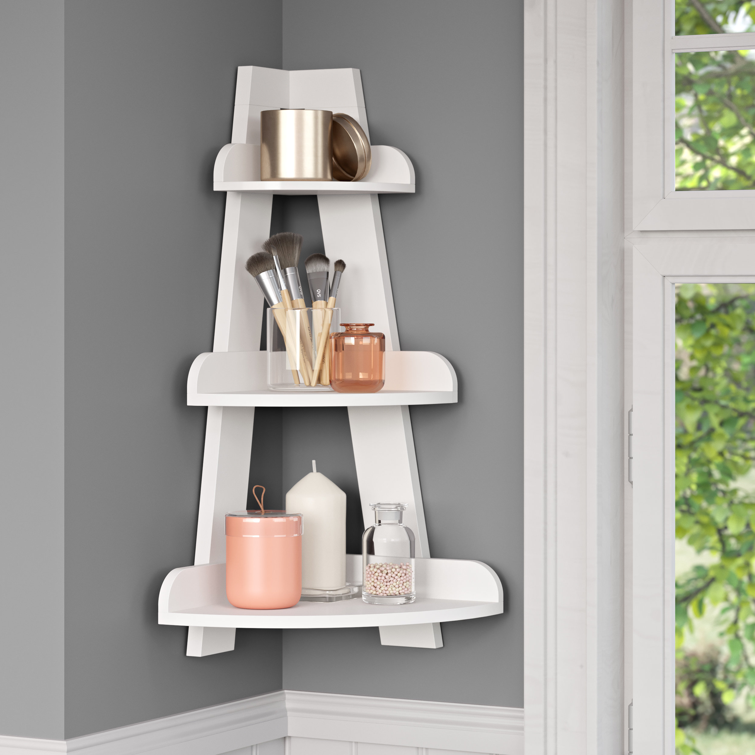 RiverRidge Home RiverRidge Amery 3-Tier Corner Shelf Display Stand for ...