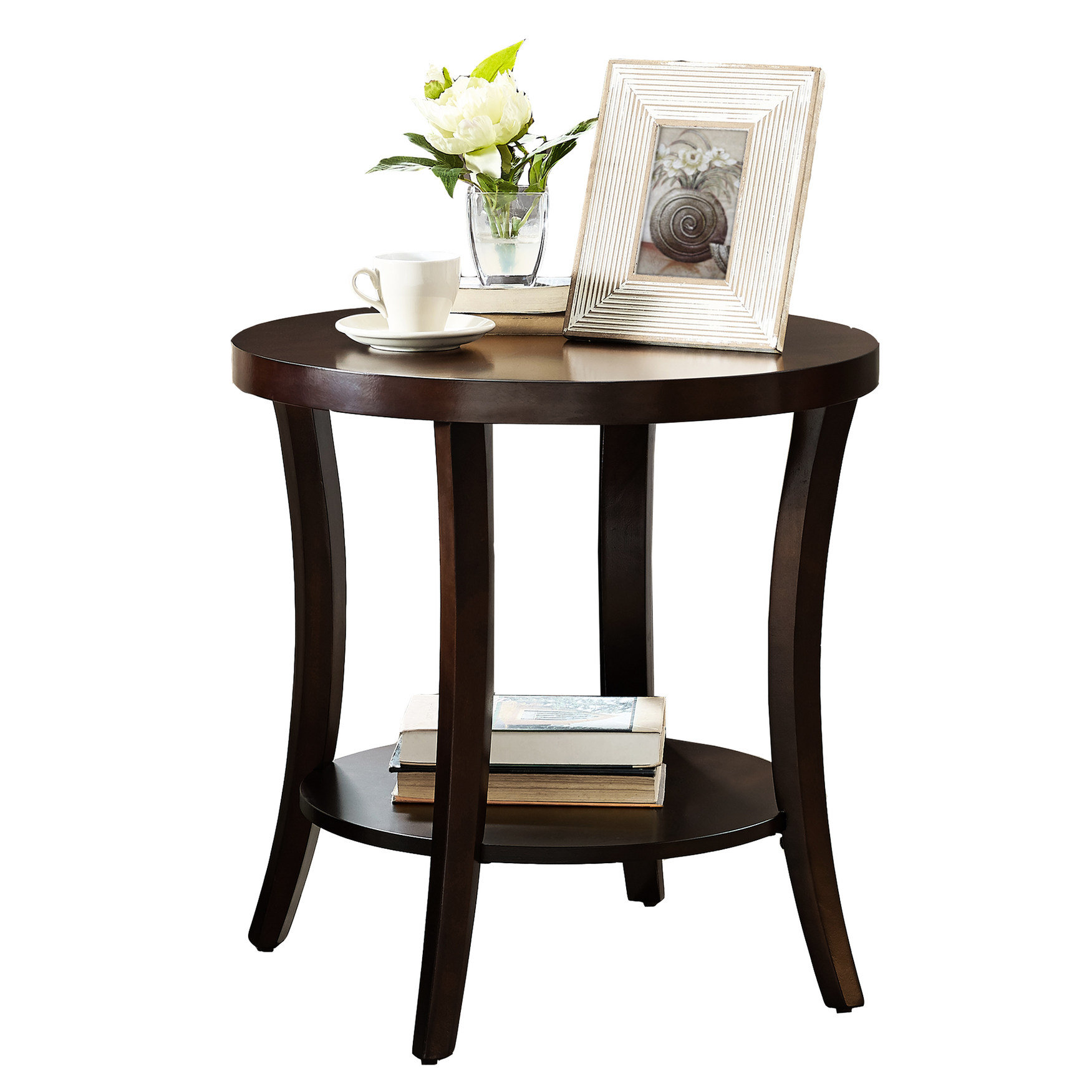 George Oliver Oval Shelf Table - Wood Veneer For Expanded Display End ...