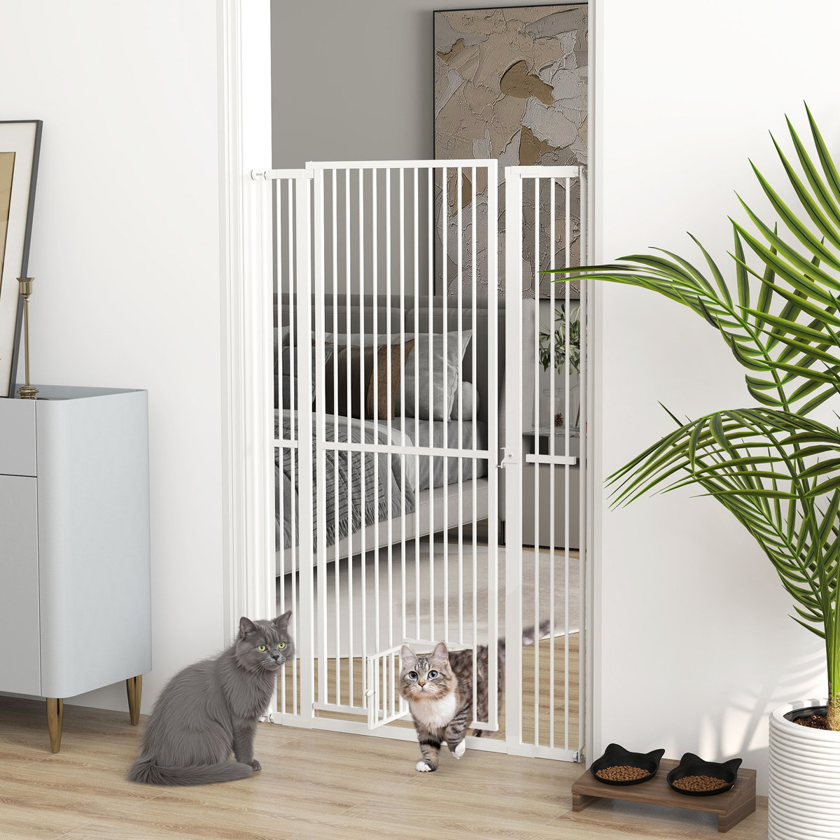 Archie & Oscar™ Extra Tall Pet Gate for Cats, Dog Gate with Cat Door, 1 ...