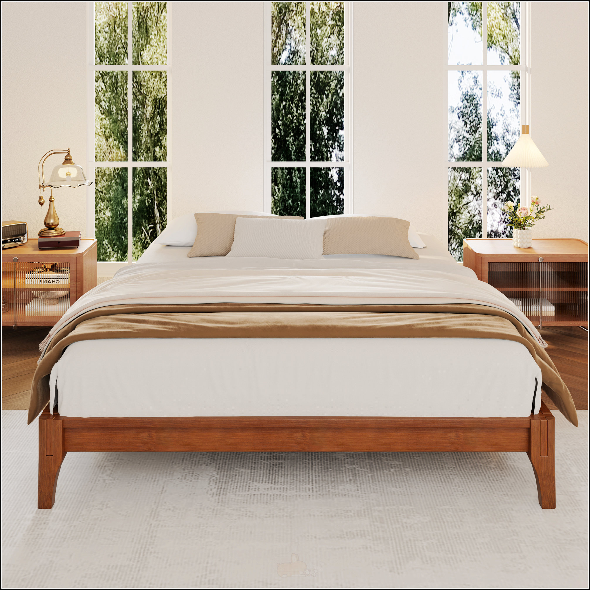 George Oliver Sturdy And Stylish Bamboo Bed Frame With Ample Under-Bed ...