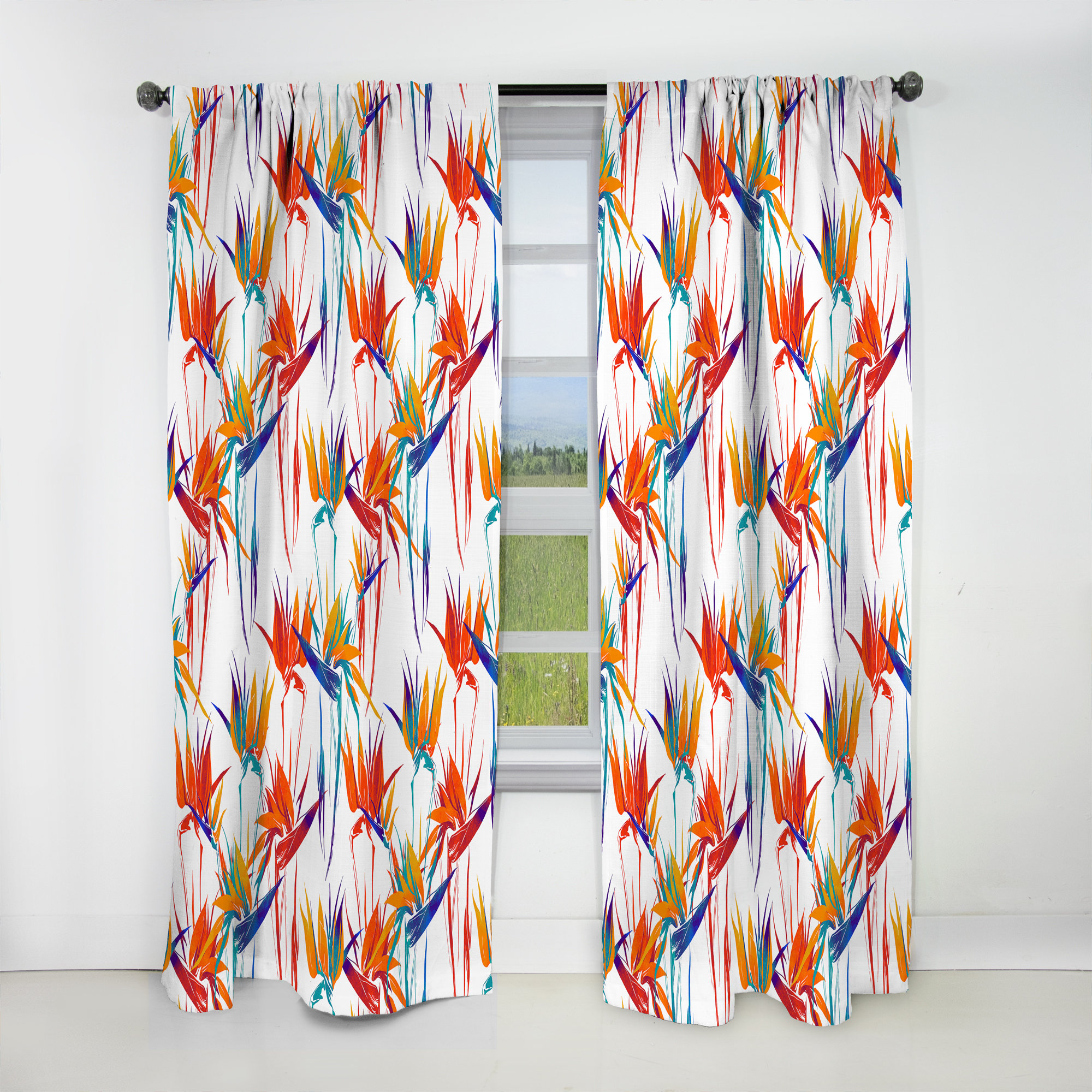 East Urban Home Imprints Strelitzia Flowers Mix Repeat Pattern - Nature ...