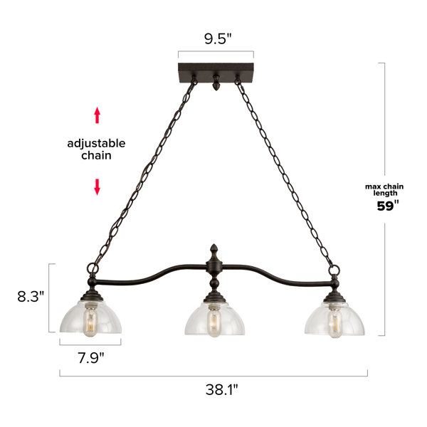 Breakwater Bay Coalton 3 - Light Kitchen Island Dome Pendant & Reviews ...