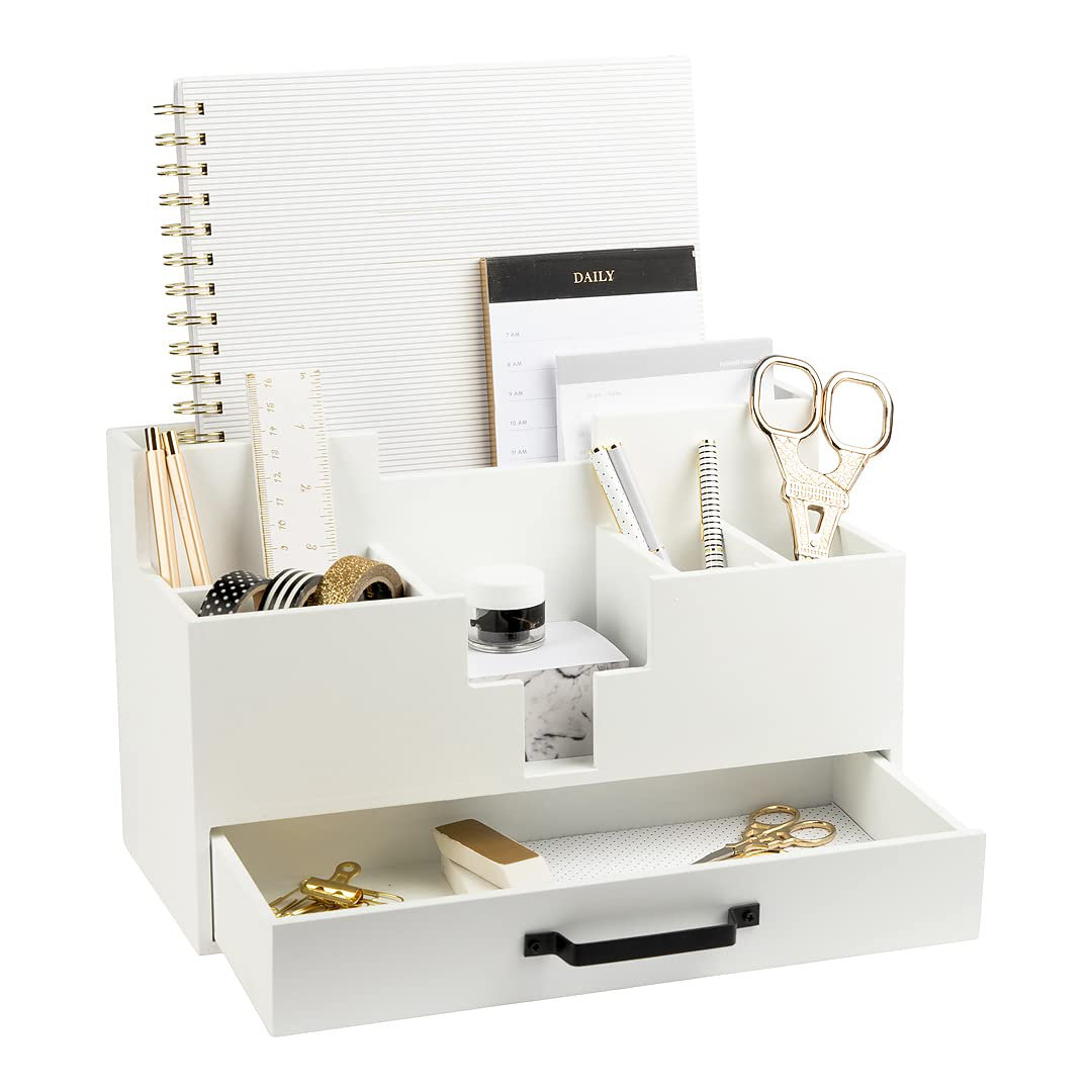 Hokku Designs White Wood Office Desk Organizers And Accessories - Home ...