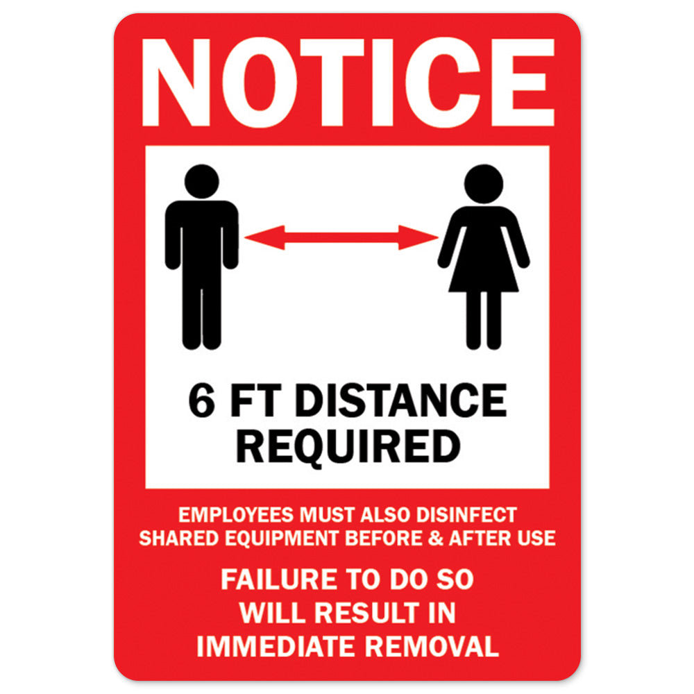 SignMission 6ft Distance Required Aluminum Sign 12 x 18 | Wayfair