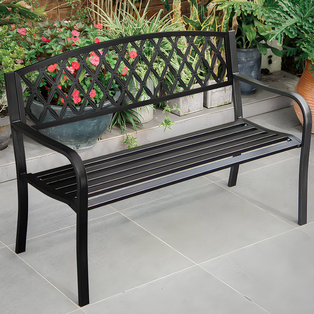 Wildon Home® Parque 50" Garden Bench Patio Park Bench, Cast Iron ...