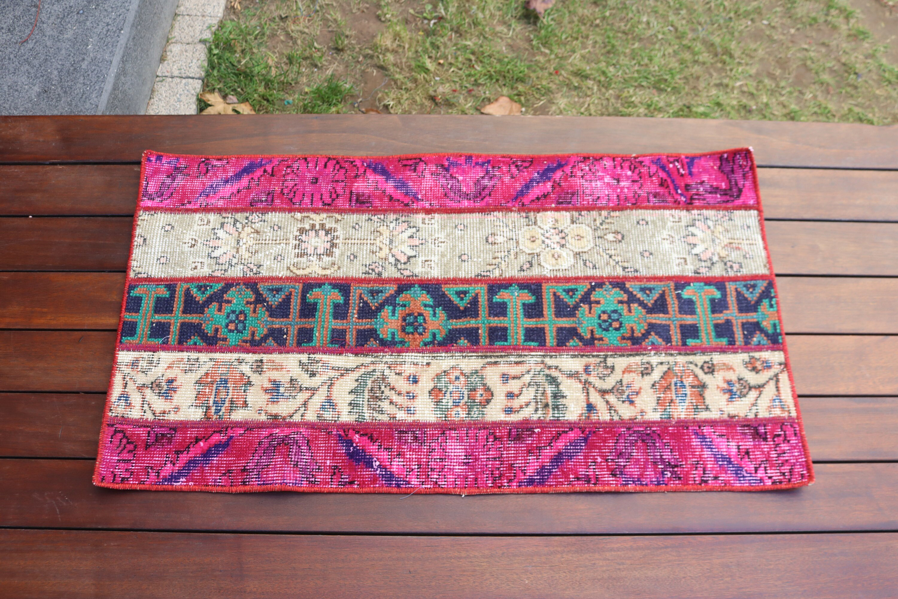 Bungalow Rose Vibrant Vintage Turkish Door Mat With Colourful Floral ...