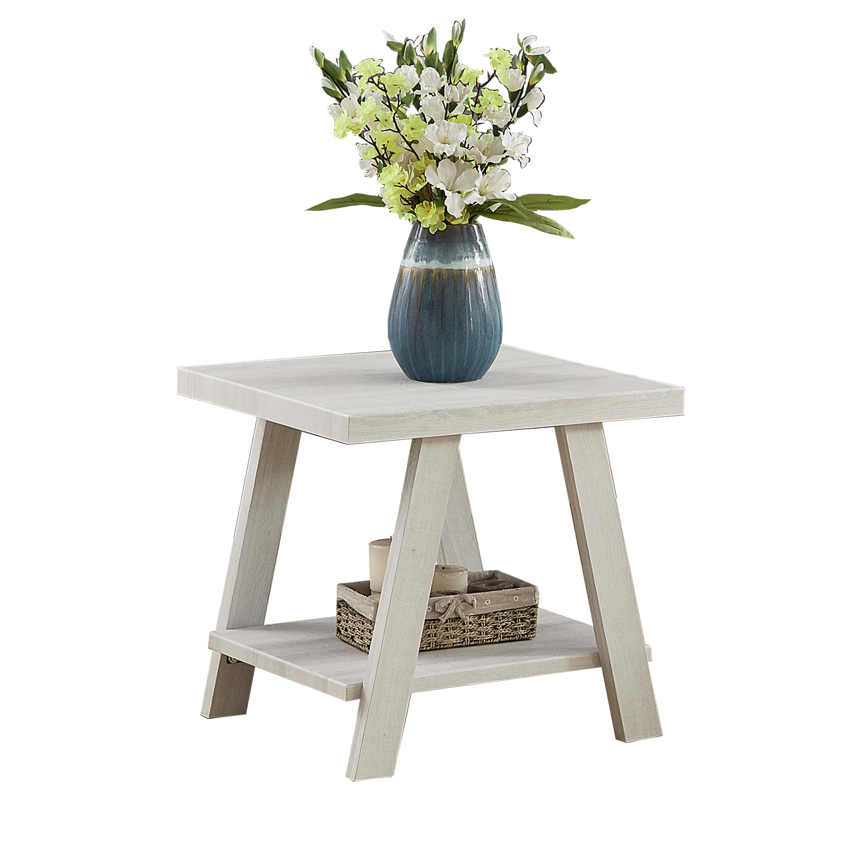 Gracie Oaks Athens Contemporary Two-Tone Wood Shelf End Table | Wayfair