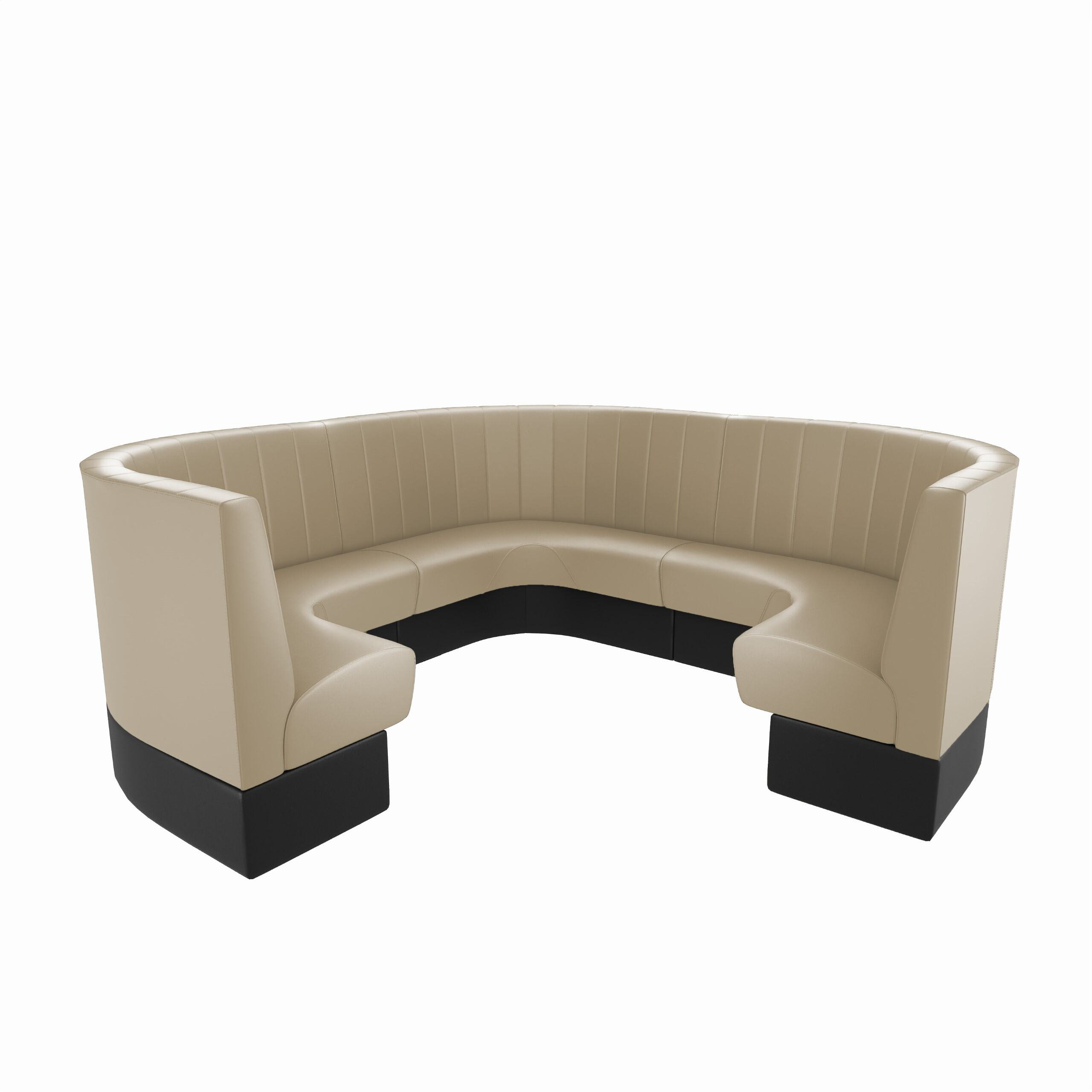 QA Group 3/4 Circle Curved Booth, Private Corner Booth - Stitched ...